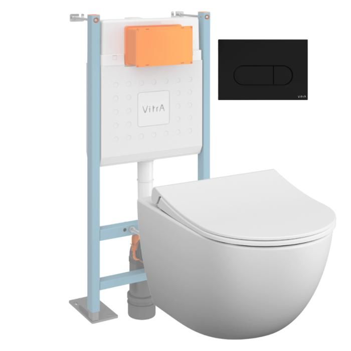 Pack WC suspendu VITRA Sento blanc mat + bâti autoportant V-Fix Core ...