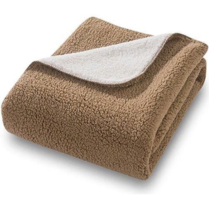 Couverture Douce en Microfibre pour Canapé et Lit, Effet Mouton, Légère ...
