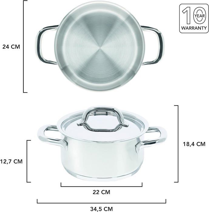 Casserole induction Classico 3 - Casserole inox avec couvercle pour ...