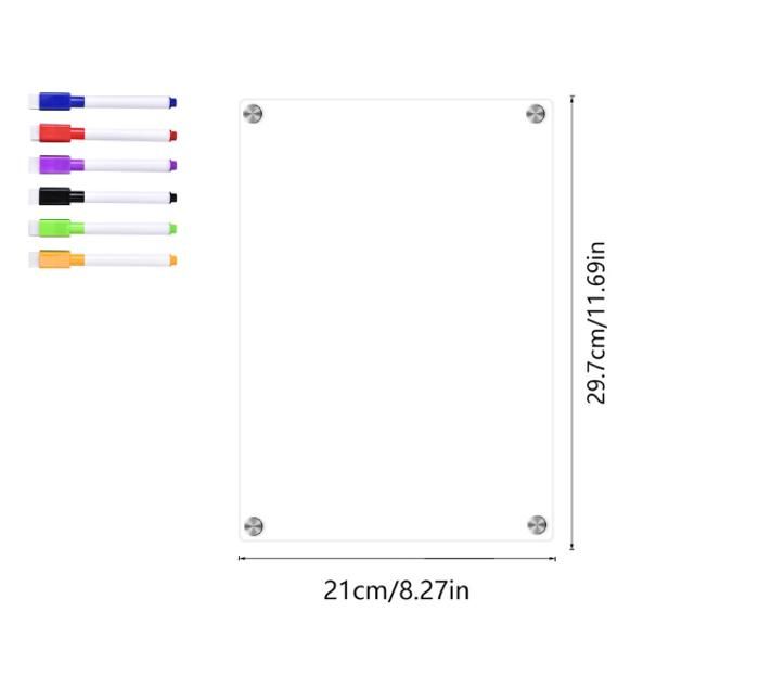 Lot de 2 Tableau Magnetique Frigo A4 (29 x 20cm), Planning Frigo ...
