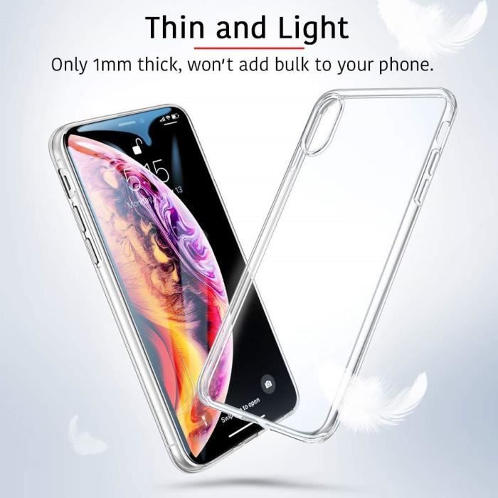 New&Teck Coque Apple iPhone Xr Transparent en Silicone (TPU) Protection ...