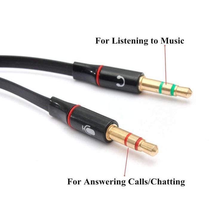 OCIODUAL Câble Adaptateur Splitter Y Jack 3.5mm Femelle TRRS à 2 Double ...