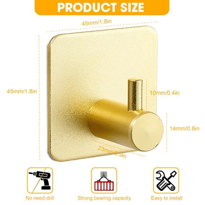 Crochet Adhesif Mural 4 Pièces,Accroche Tableau sans Percer Crochet ...