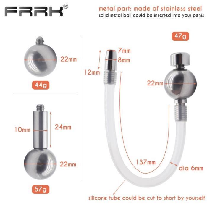 (FRRK-111-50mm)Cage de chasteté inversée en acier inoxydable, anneau de pénis négatif BDSM ...
