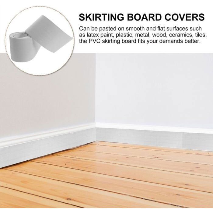 1 rouleau de plinthe en PVC auto-adhésive flexible 500 x 12 cm ...