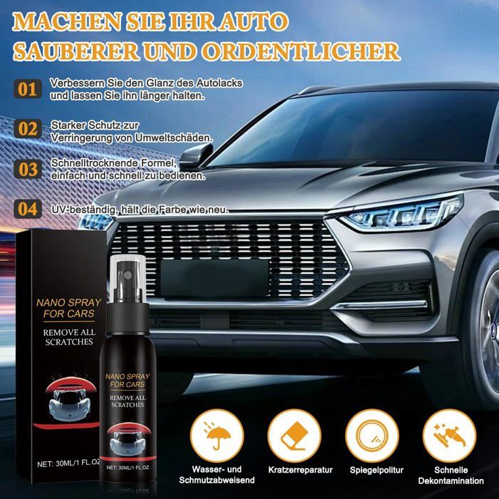 Nurafix Nano Spray de Réparation de Rayures de Peinture de Voiture, 3 ...