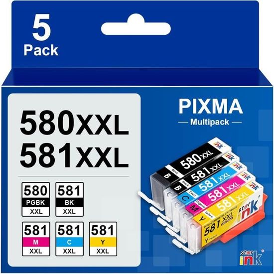 PGI-580 CLI-581 XXL Remplacement pour Canon PGI-580 CLI-581 XXL ...