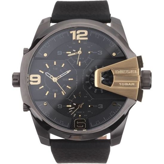 Montre - DIESEL - DZ7377 - Chronographe - Cuir Noir - Résistante 3 ATM ...