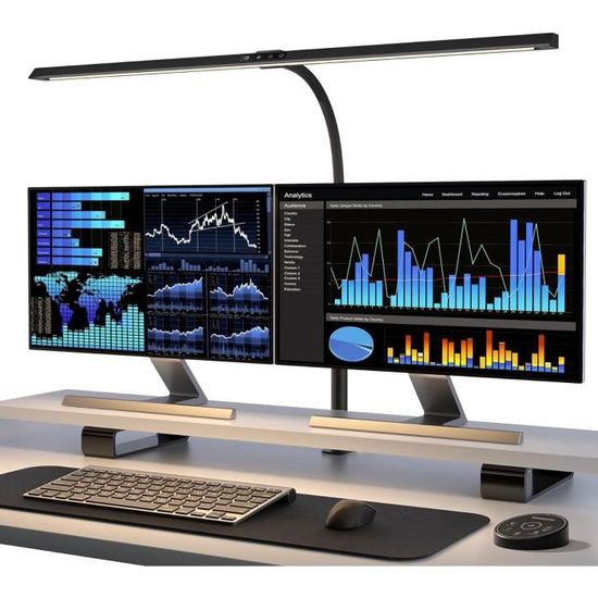 Lampe De Bureau Led, 24W 80Cm Lampe De Table Pour Architecte Avec Pince ...