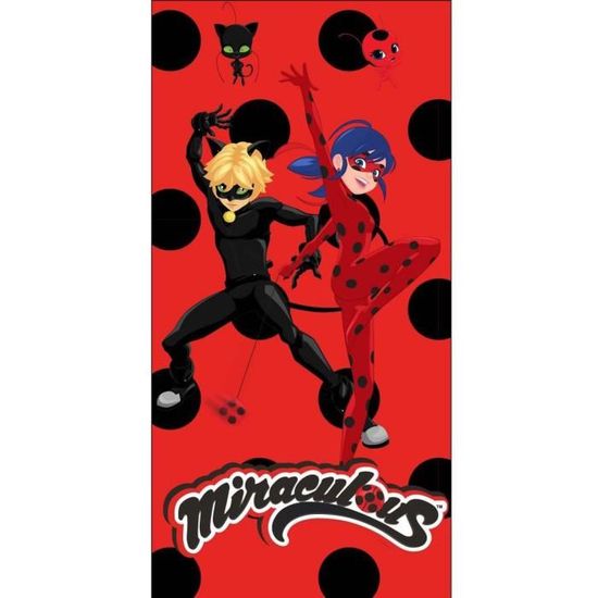Serviette de plage MIRACULOUS LADYBUG nouveauté 2019 - Cdiscount Maison