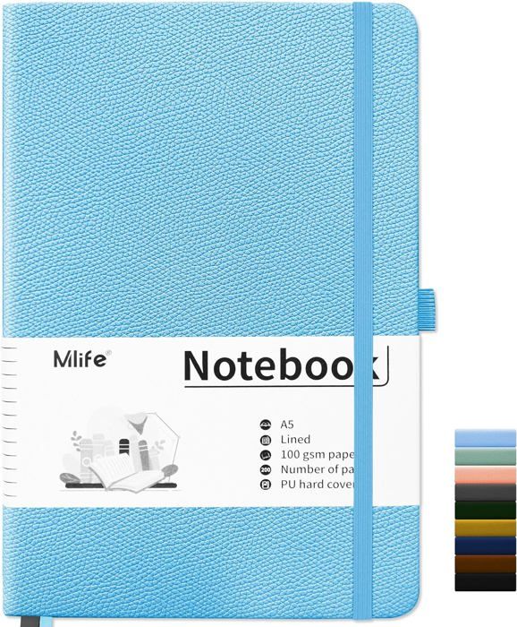 Carnet De Notes Ligné A5 200 Pages,Pu Hard Cover Notebook Avec Papier ...