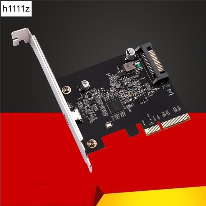 Carte d'extension USB 3.2 Type C, PCI E 4X Express vers USB 3.2 Gen 2x2 ...