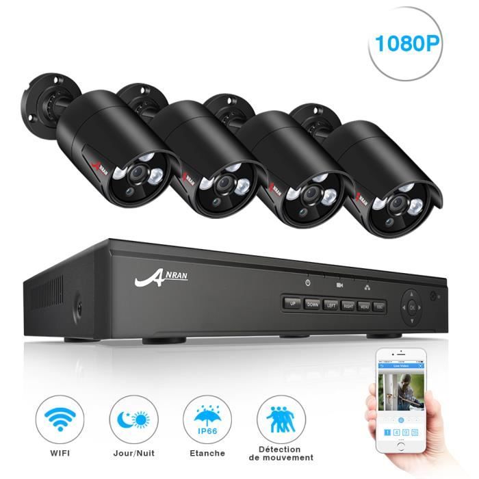 ANRAN kit camera de surveillance avec enregistreur NVR 1080P HD avec 4 ...