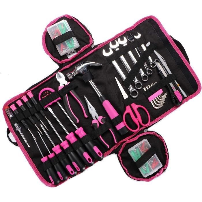 Home Pink 120 Pièces Dans Un Ensemble D'Outils | Mallette À Outils Pour Femme | Cadeau Idéal ...