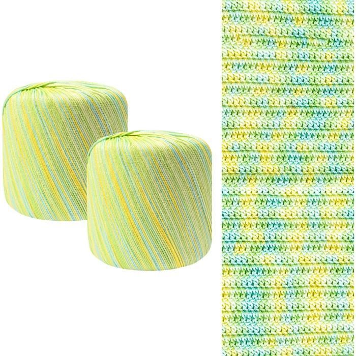 Fil À Crochet 80 G (40 G X 2), Dégradé De Couleur 100 % Coton, Fils De ...