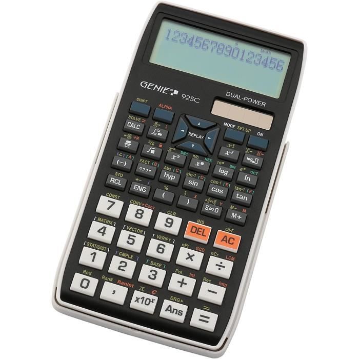 92Sc Calculatrice Scientifique Avec 580 Fonctions, Écran 10 Chiffres ...
