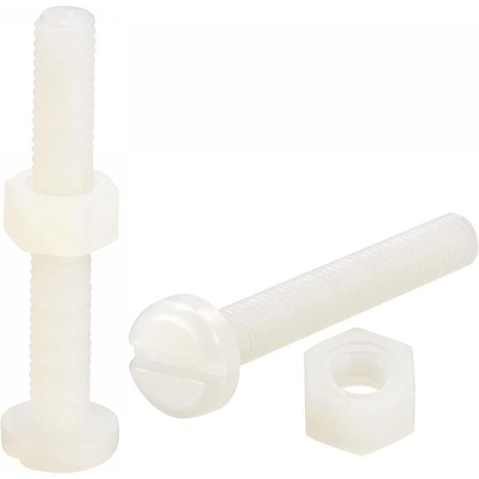 Sourcing Map 20 Paires Vis Écrou Assortiment M5x35mm Fente Tête ...