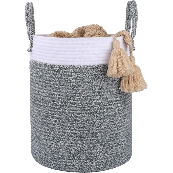 La Jolie Muse Grand Panier Tissé En Corde De Coton De 40 Cm Avec ...