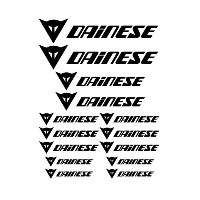 14 stickers DAINESE – NOIR – 80 à 200mm YAMAHA SUZUKI KAWASAKI HONDA ...