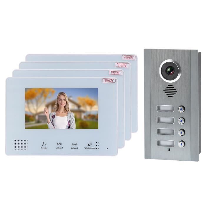 Fan Sonnette Vidéo Système De Sonnette Dinterphone Vidéo Filaire Kits De Sonnette De