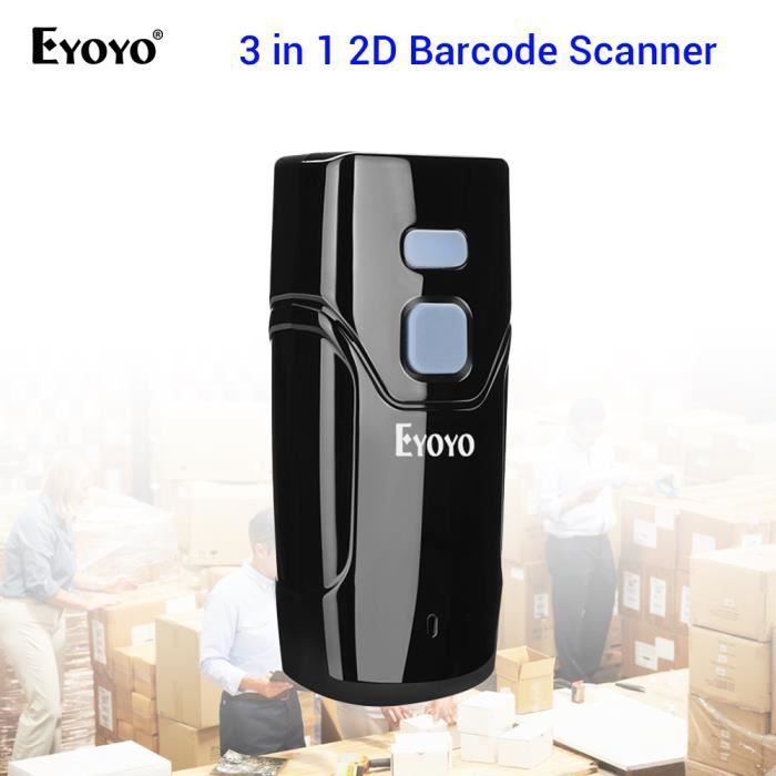 Eyoyo Mini 1D 2D QR Lecteur de Codes à Barres, 3 en1 USB Filaire & 2.4G ...