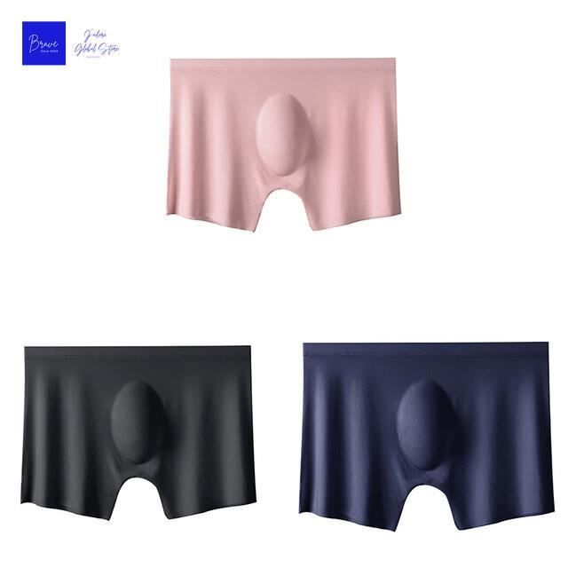 Boxer-shorty en soie glacée - MARQUE - Modèle - Culotte fine - Respirante - Séchage rapide Blanc ...