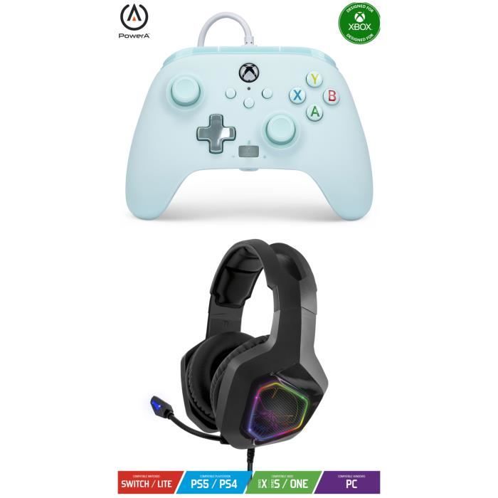 Pack Manette XBOX ONE-S-X-PC Cotton Candy Blue EDITION + Casque Gamer ...