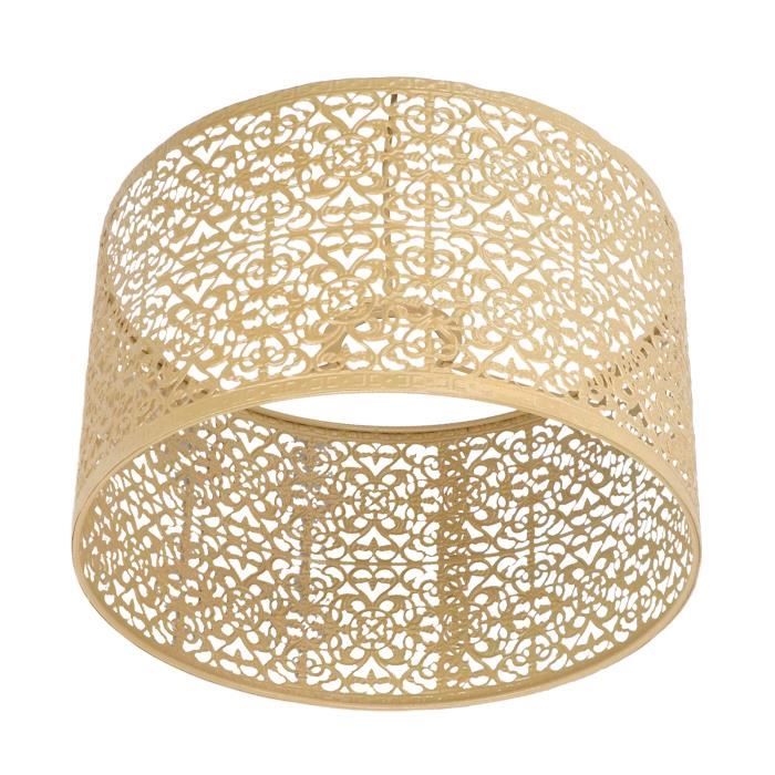 Abat-jour en métal - PWSHYMI - Creux - Blanc et Or - Compatible E27 E14 ...