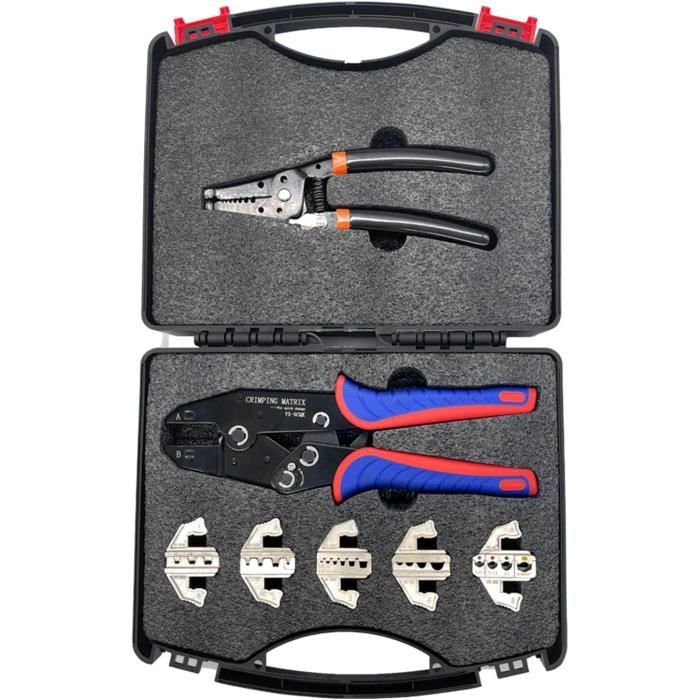 Kit D'Outils De Sertissage Multifonction À Cliquet Pince À Dénuder Pour Cosses De Câble, Pince À ...