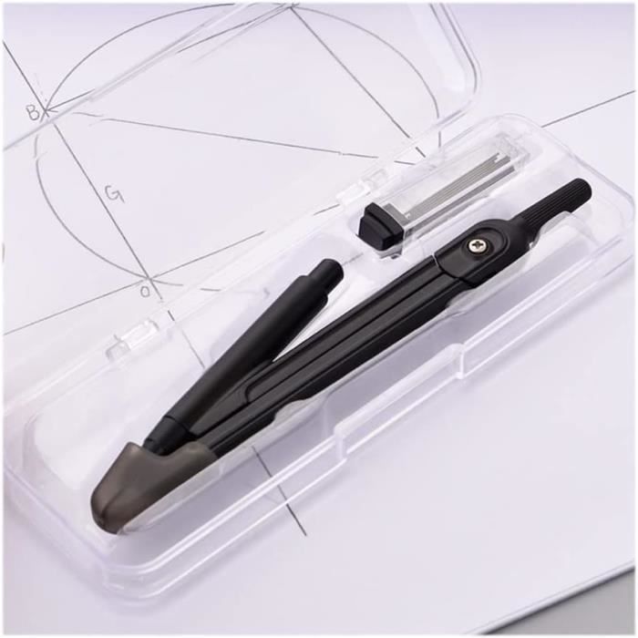 Compas Rapporteur Géométrie noire Ensemble de mathématiques et crayon ...