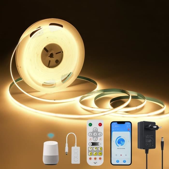 Bande Led 5 M 12 V Cob Avec Télécommande Rf, Contrôle Par Application ...