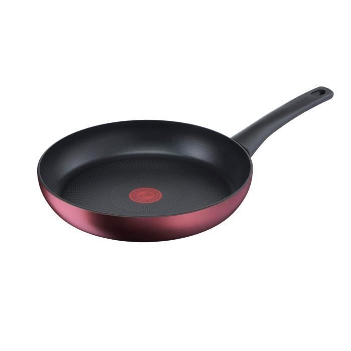 Poêle - TEFAL - IH Plum Red - 28cm - Anti-adhésif - Tous feux dont induction - Cdiscount Maison