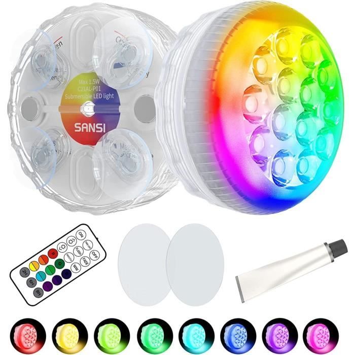 Lumière Led Submersible Piscine, Éclairage De Spa Led À Ventouses Ip68 ...