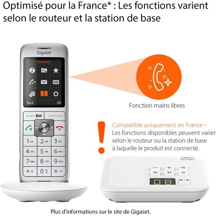 Téléphone fixe sans fil - SWROSE -CL660A Solo - Téléphone DECT ...