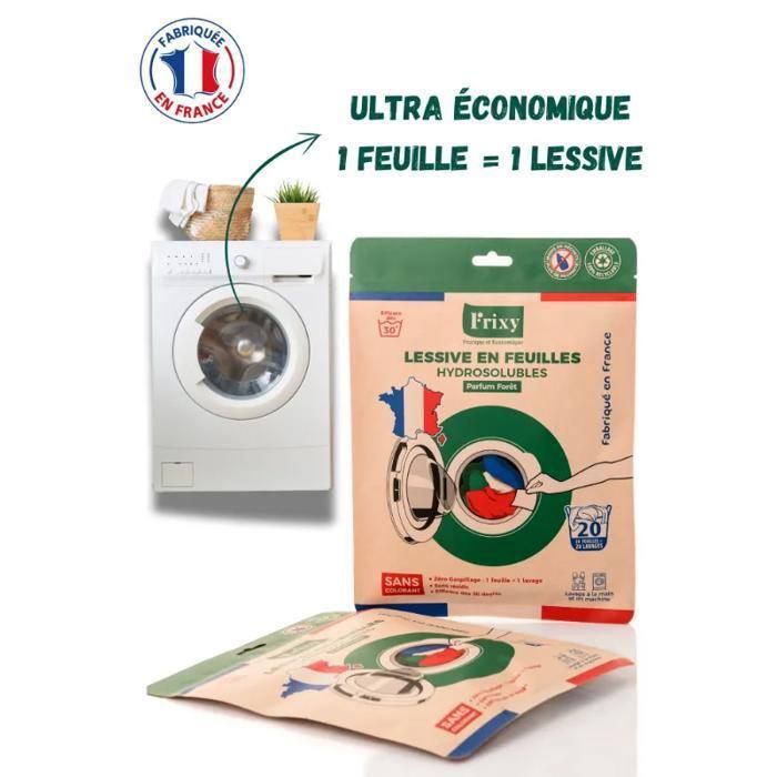 Frixy - Pack 5 sachets (100 lavages) - Feuilles de Lessive ...