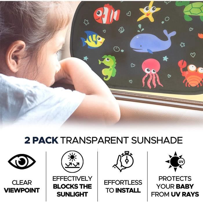 Pare Soleil Voiture Bébé et Enfant - Adhésion sans Ventouse, Facile à ...