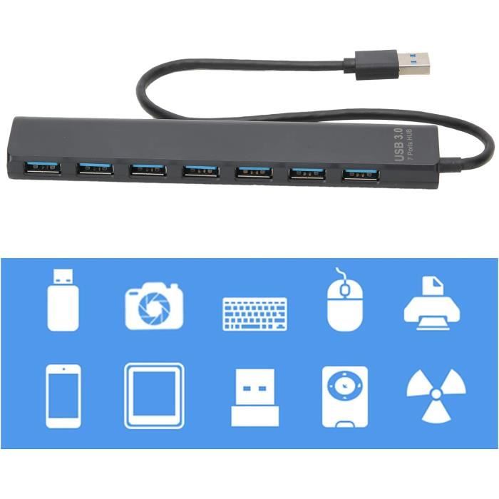 7 En 1 Pc Hub Usb, Répartiteur De Concentrateur Usb 3.0 Multi-Ports 7 En 1 Pc Pour Ordinateur ...