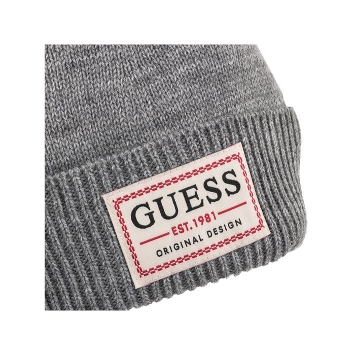 Bonnet Guess Homme Original front logo Gris Synthétique Gris ...