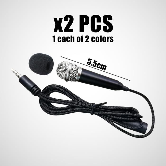 Lot De 2 Mini Microphones, Petit Microphone De Karaoké, Mini Microphone ...