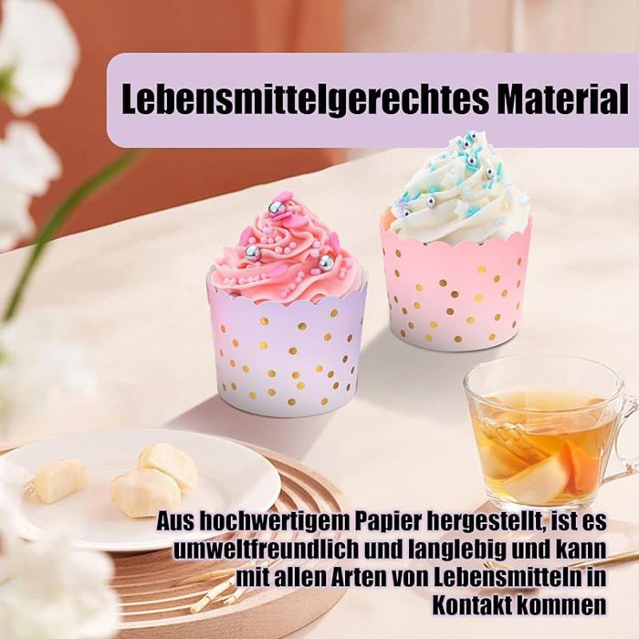 100 Pièces Caissette Muffins Papier,Caissettes Cupcake,Caissettes à ...