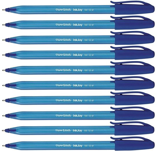 Stylo à bille Paper-Mate Inkjoy 100 bleu S0977420, lot de 10 ...
