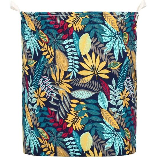 Panier À Linge Avec Anse 40 X 50 Cm - Rond - Feuilles Colorées[H2087 ...