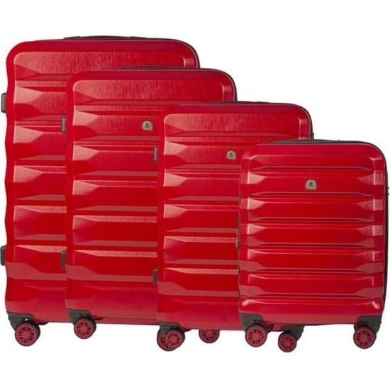 Valise Rigide En Coque Lot De 4 - (85Cm, 75Cm, 65Cm, 55Cm) Rouge[J2408]