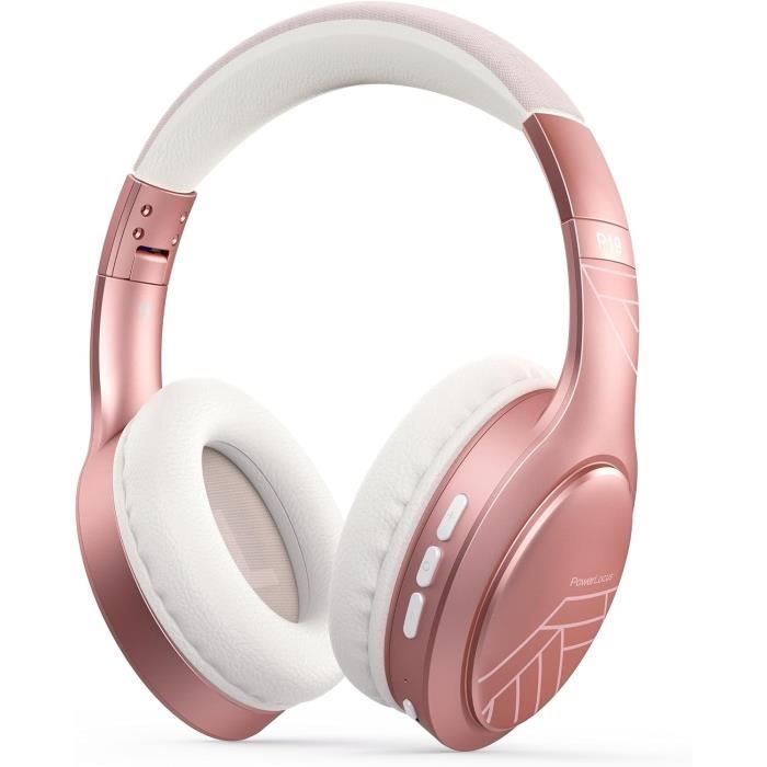 Casque Bluetooth sans Fil, Casque Audio avec Microphone, 60 Heures, 3 EQ Modes, Casque Pliable ...