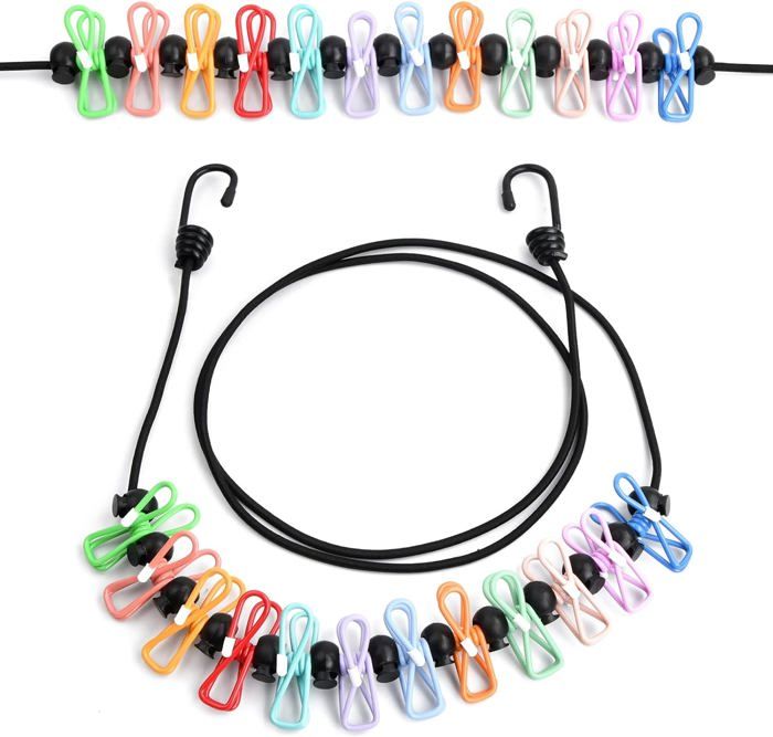 Corde Linge Portable Elastique Rtractable Corde Linge de Voyage avec 12 ...