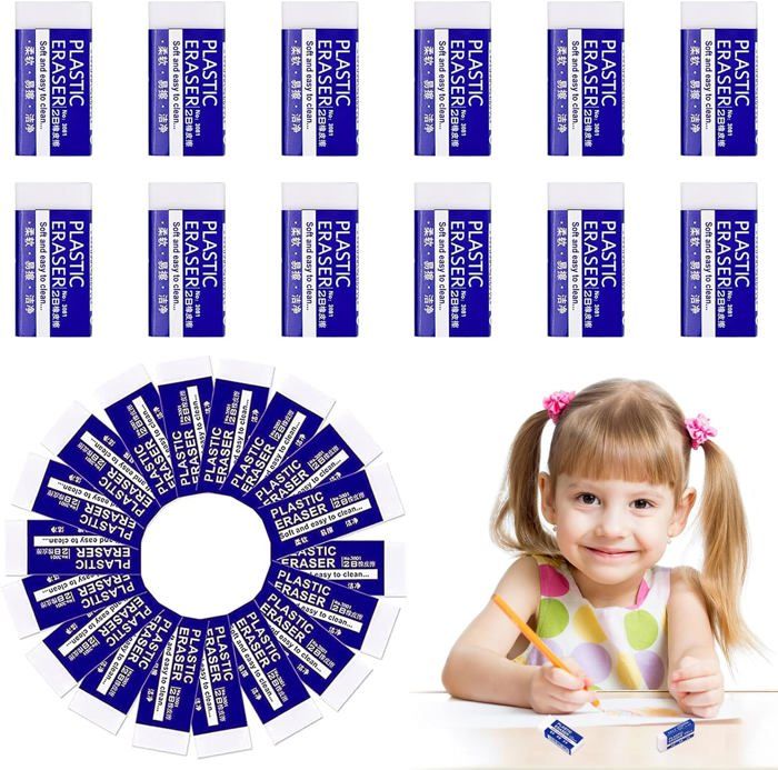 30 Pcs Gomme Durable Gomme Blanc Gomme En Plastique Gomme À Effacer 2B ...