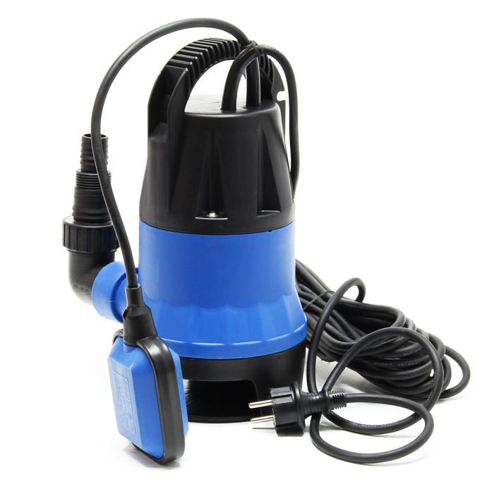Pompe submersible pour eaux usees 400 watts 7500l/h jardin puits drainage evacuation bleu ...