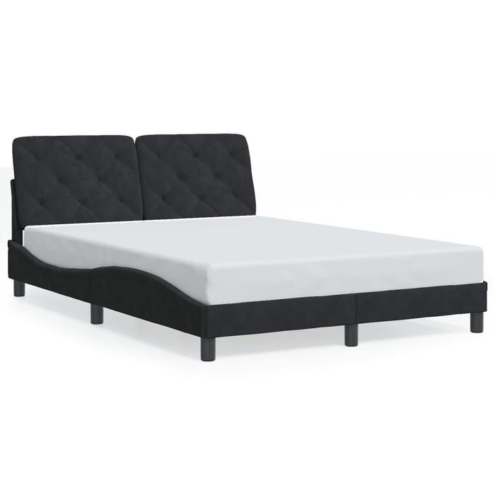 Lit Double Contemporain | Cadre de lit |sans matelas| noir 140x200 cm ...