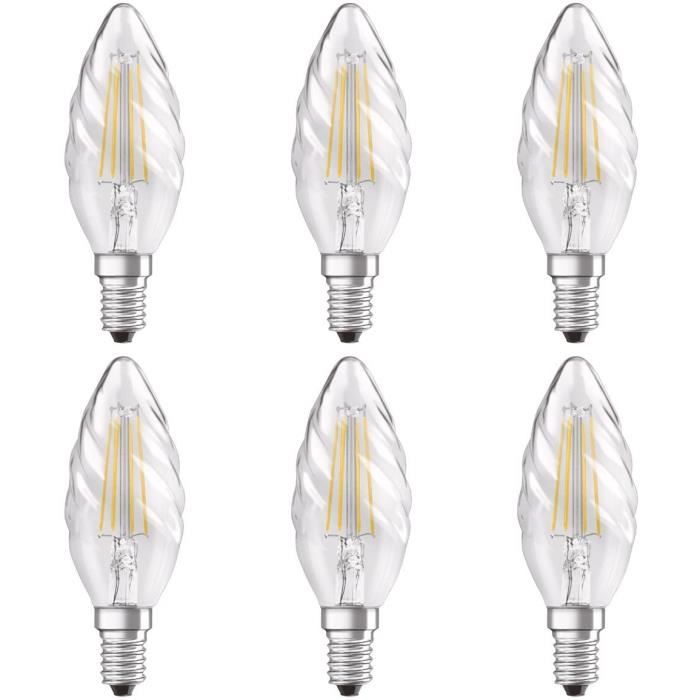 Osram Ampoule Led Filament Forme Flamme Culot E14 4w Equivalent 40w