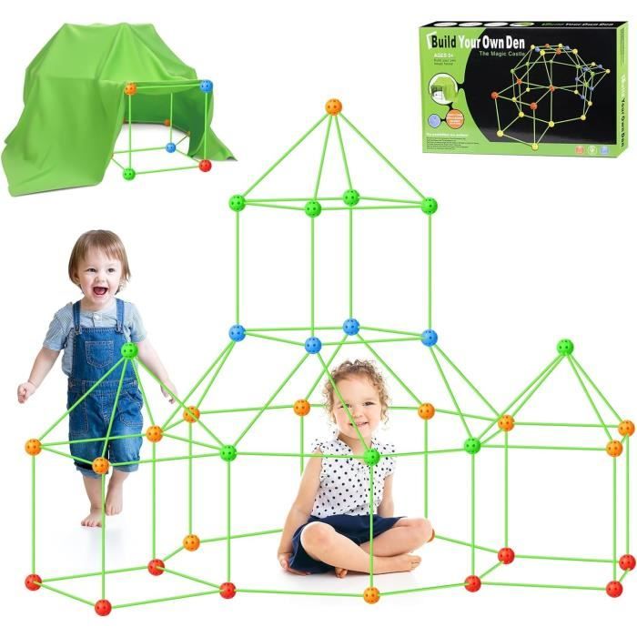 156 Pcs Kids Fort Building Kits, Jouet Fort créatif pour garçon et ...